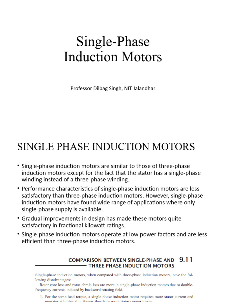 Single-Phase Induction Motor | PDF | Electric Motor | Electromagnetic ...