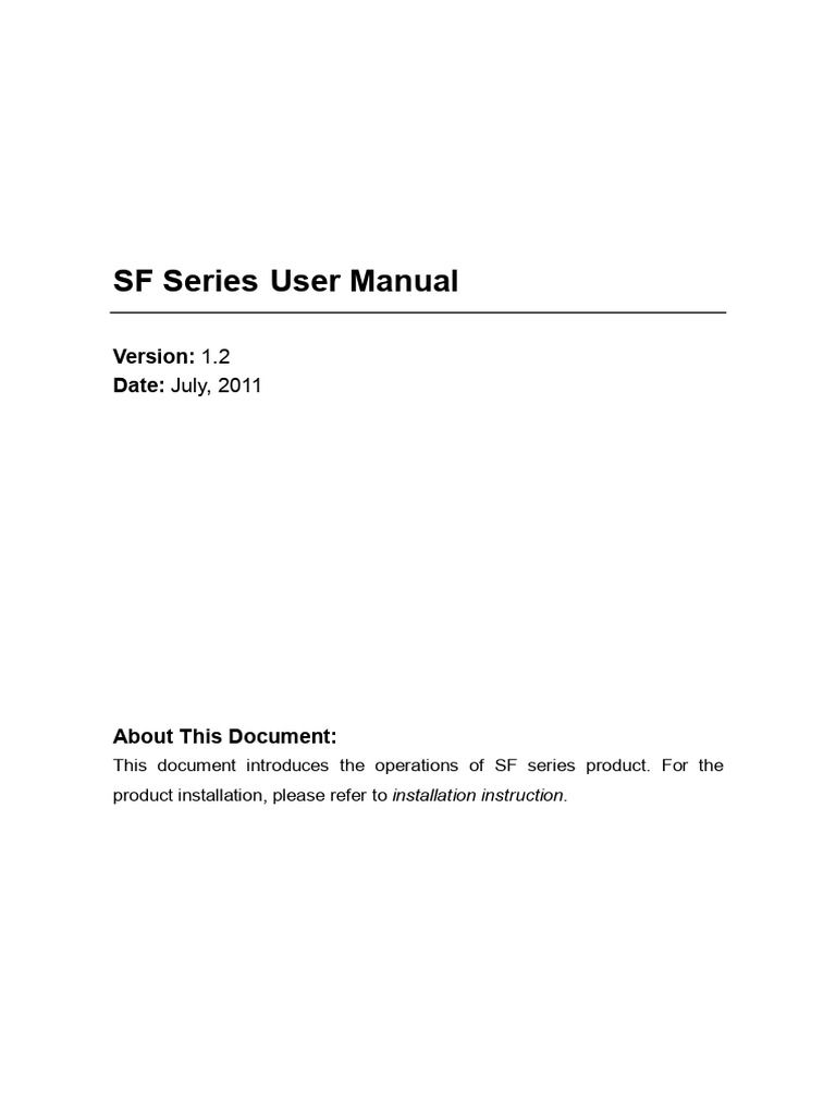 Sf Series User Manual V1 2 Pdf Fingerprint Privacy