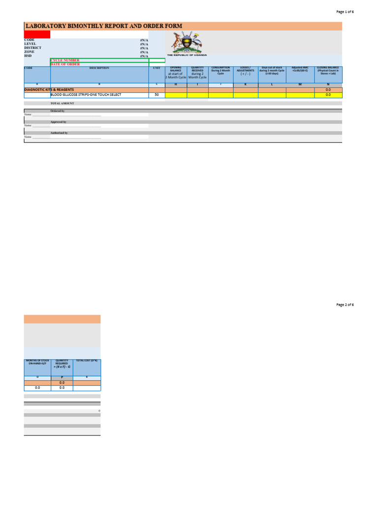 GLUCOSE TEST STRIPS ORDER FORM Order Form October 2023 For JMS ...