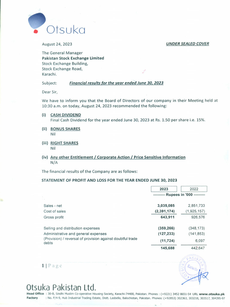 Otsuka FR Jun'23 | PDF