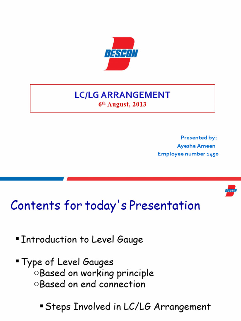 LCLG Arrangement Final | PDF | Liquids | Pressure