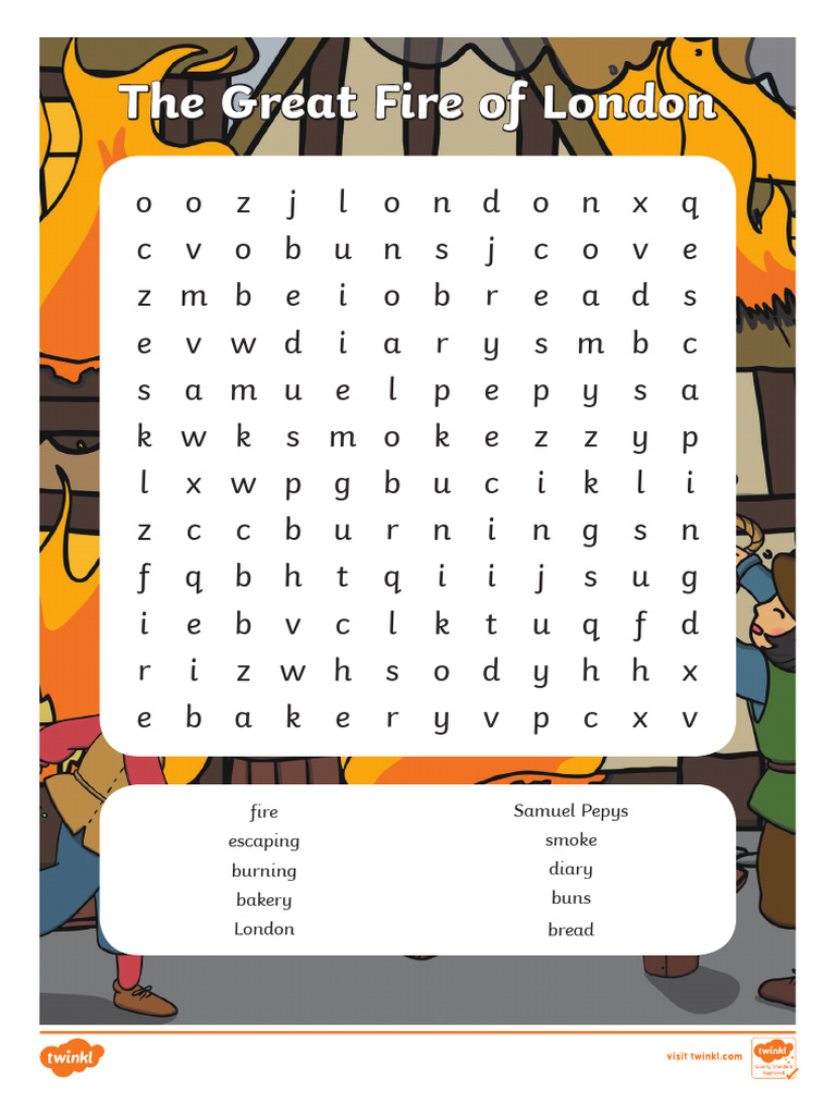 The Great Fire of London Wordsearch Ver 4 | PDF