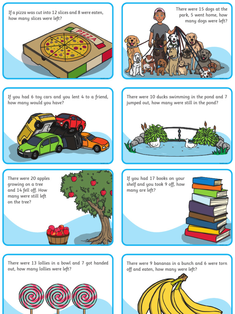Subtraction Word Problems for Kids | PDF