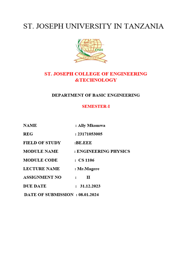 Ally Mkomwa | PDF | Matrix (Mathematics) | Integer (Computer Science)