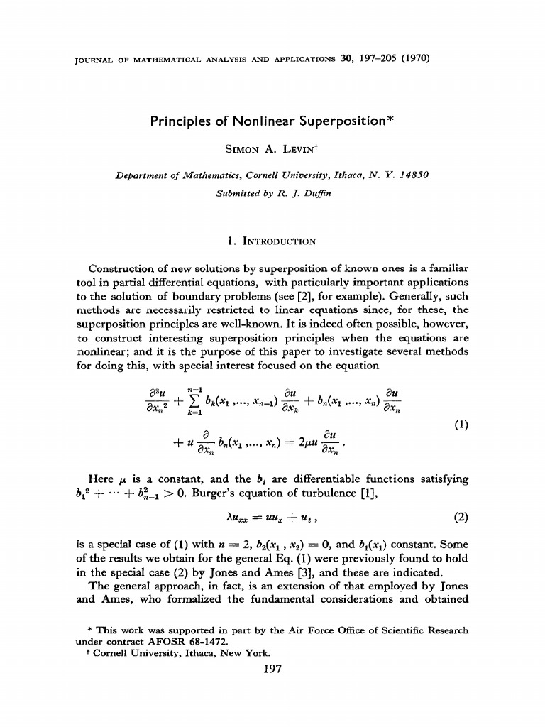 Nonlinear Superposition in PDEs | PDF | Nonlinear System | Equations