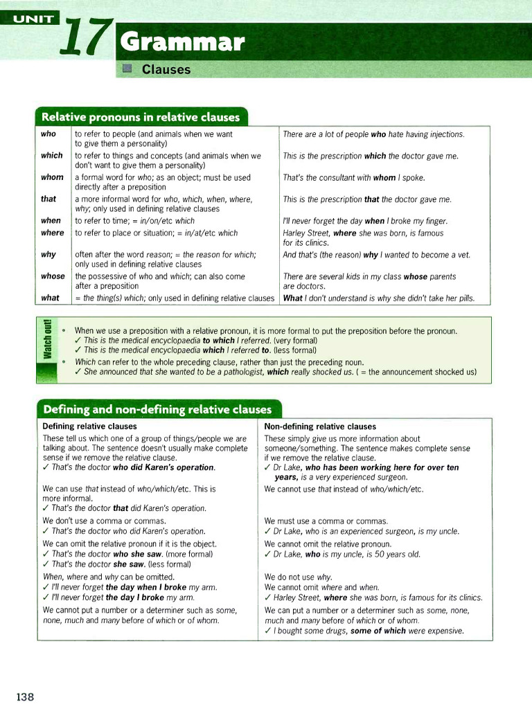 Defining Relative clauses C1 | PDF