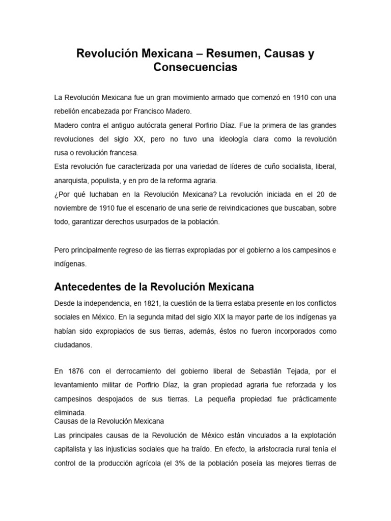 01 Revolución Mexicana | PDF | revolución mejicana | México