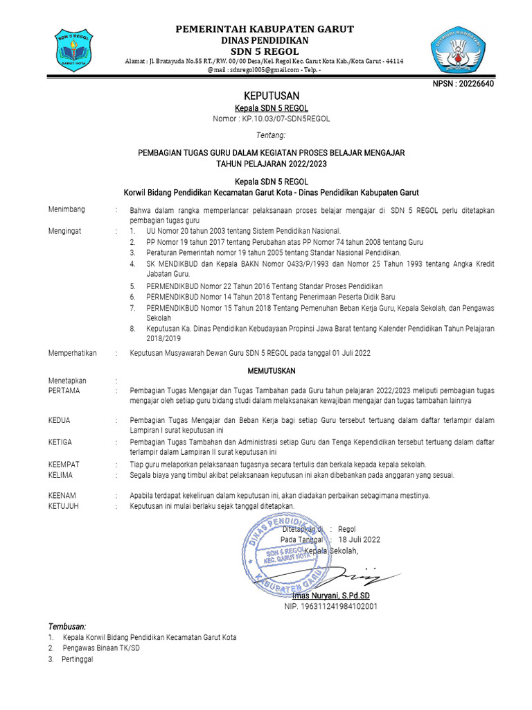 Konsep SKBM - 2022 - 2023 - SDN 5 Regol | PDF