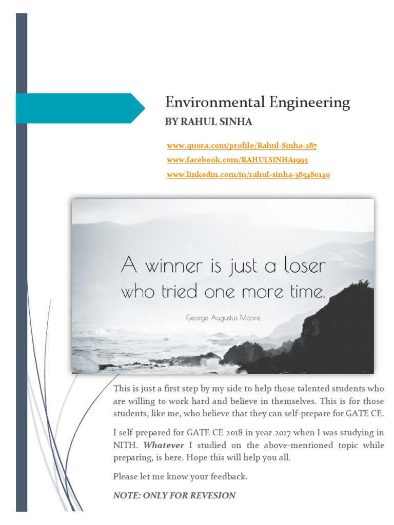 GATE CE Environmental Engineering Guide | PDF | Career & Growth ...