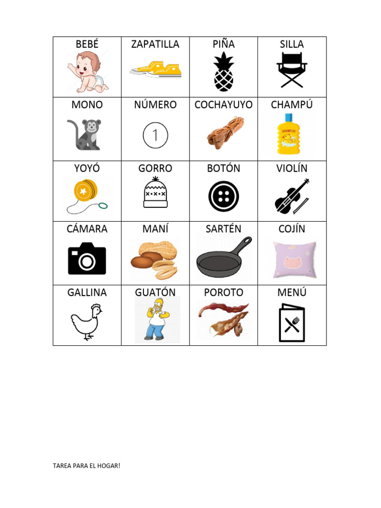 Juego de Bingo para Niños | PDF