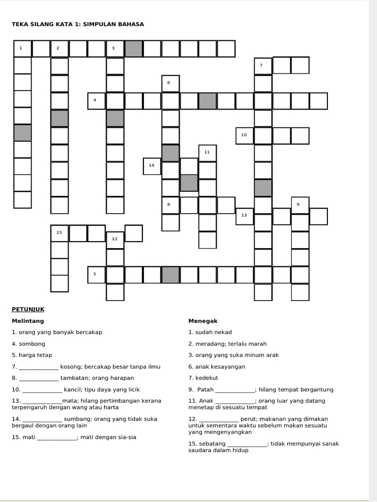 Dokumen - Tips - Silang Kata Simpulan Bahasa | PDF