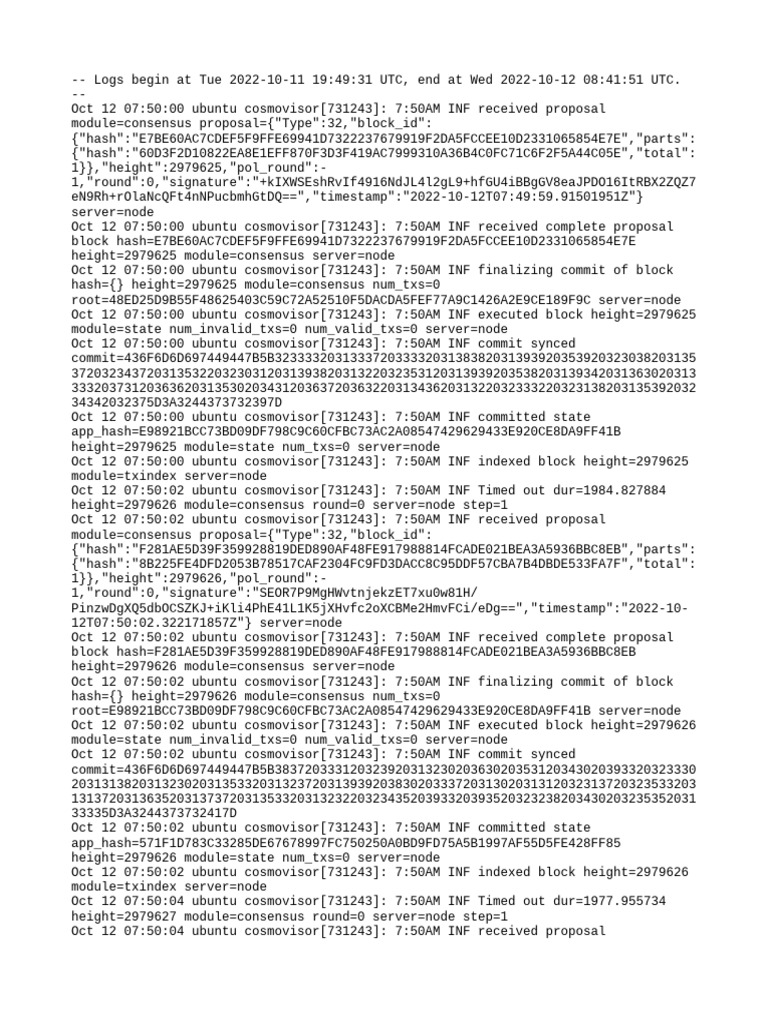 Block Proposal Logs for Oct 2022 | PDF | Computer Science | Internet ...