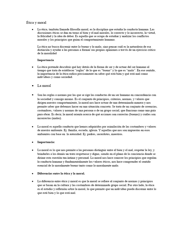 Ética y Moral. | PDF | Moralidad | Mal
