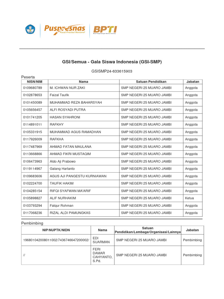 Bukti-Pendaftaran Gsi | PDF