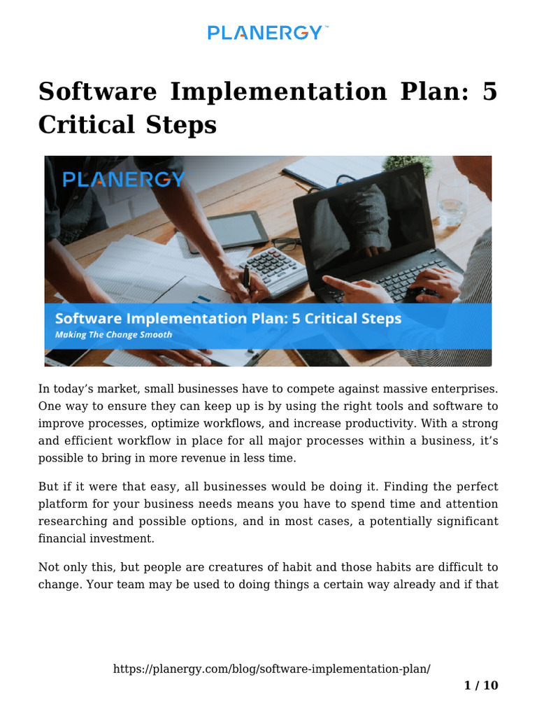 Software Implementation Plan | PDF | Project Management | Change Management