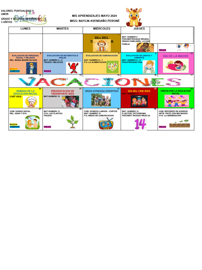 Mes de Mayo Cuadrp | PDF