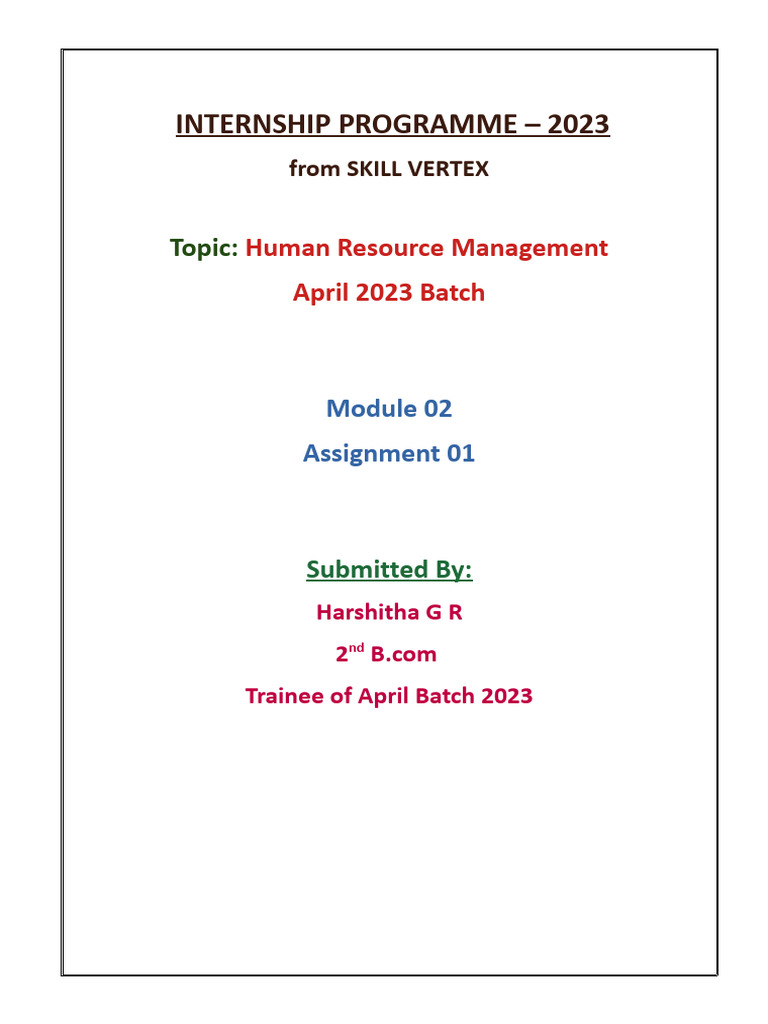 Minor Project Harshitha - Harshitha G R | PDF | Cost Of Living | Human Resource Management