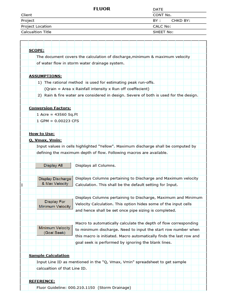 UG Pipe_Hydraulic Design_Ver 1.0 | PDF | Discharge (Hydrology) | Pipe ...