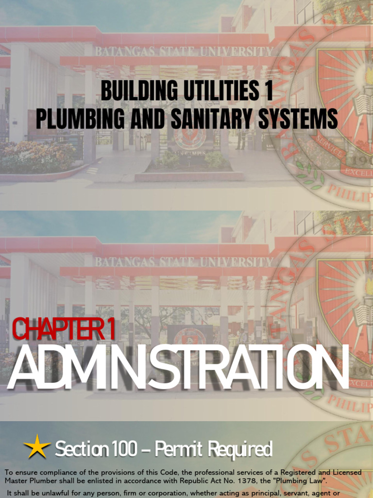 Chapter 1 - Plumbing and Sanitary Systems | PDF | Plumbing | Specification (Technical Standard)