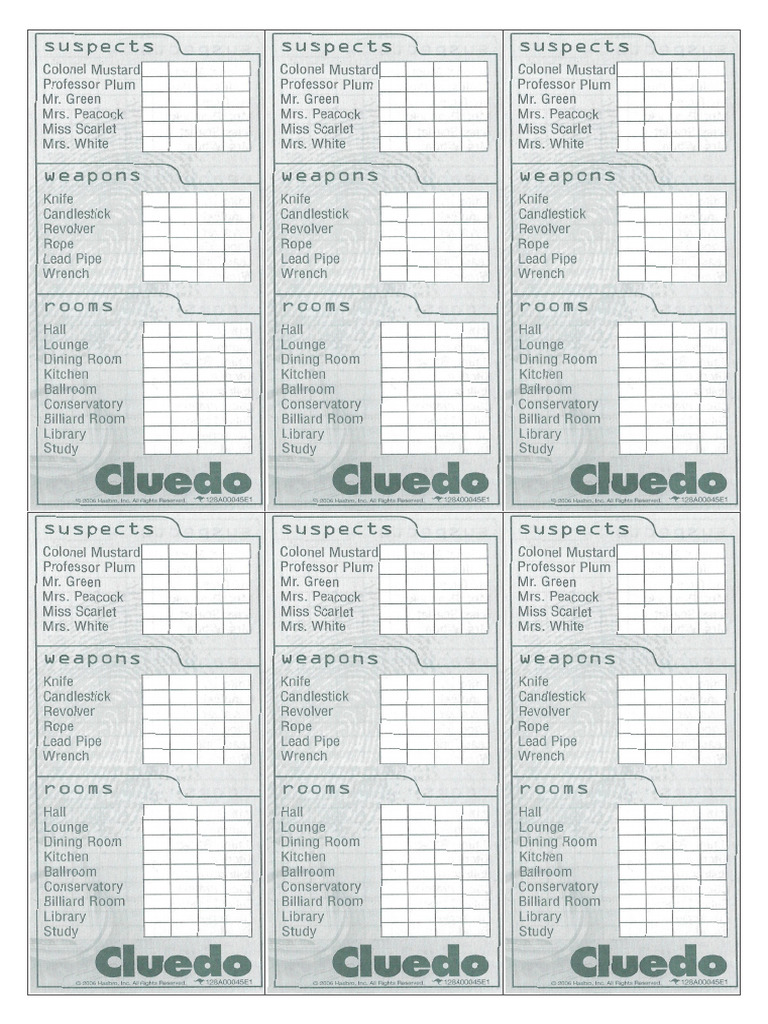 Cluedo | PDF