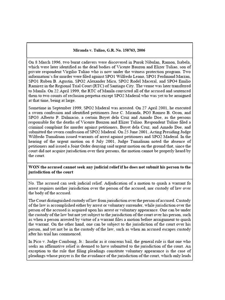 Case Digest 4 | PDF | Arrest | Jurisdiction