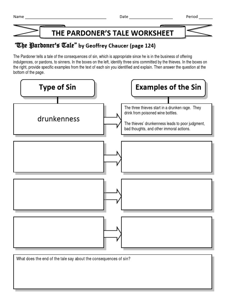 Analyzing Sins in The Pardoner's Tale | PDF