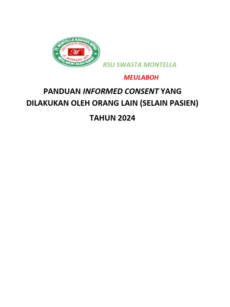 Panduan Informed Consent Yang Dilakukan Oleh Orang Lain | PDF