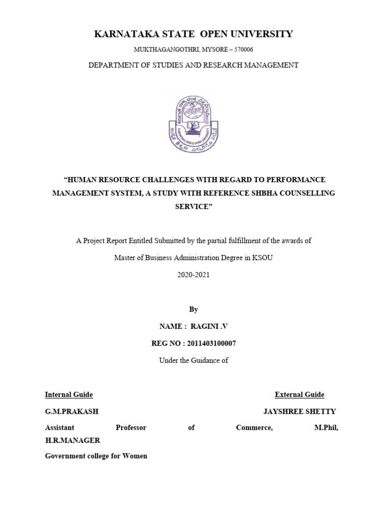 Ragini Mba Project | PDF | Human Resources | Human Resource Management