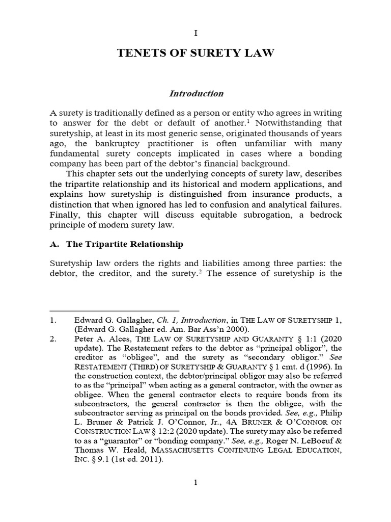 Tenets of Surety Law | PDF | Surety | Guarantee