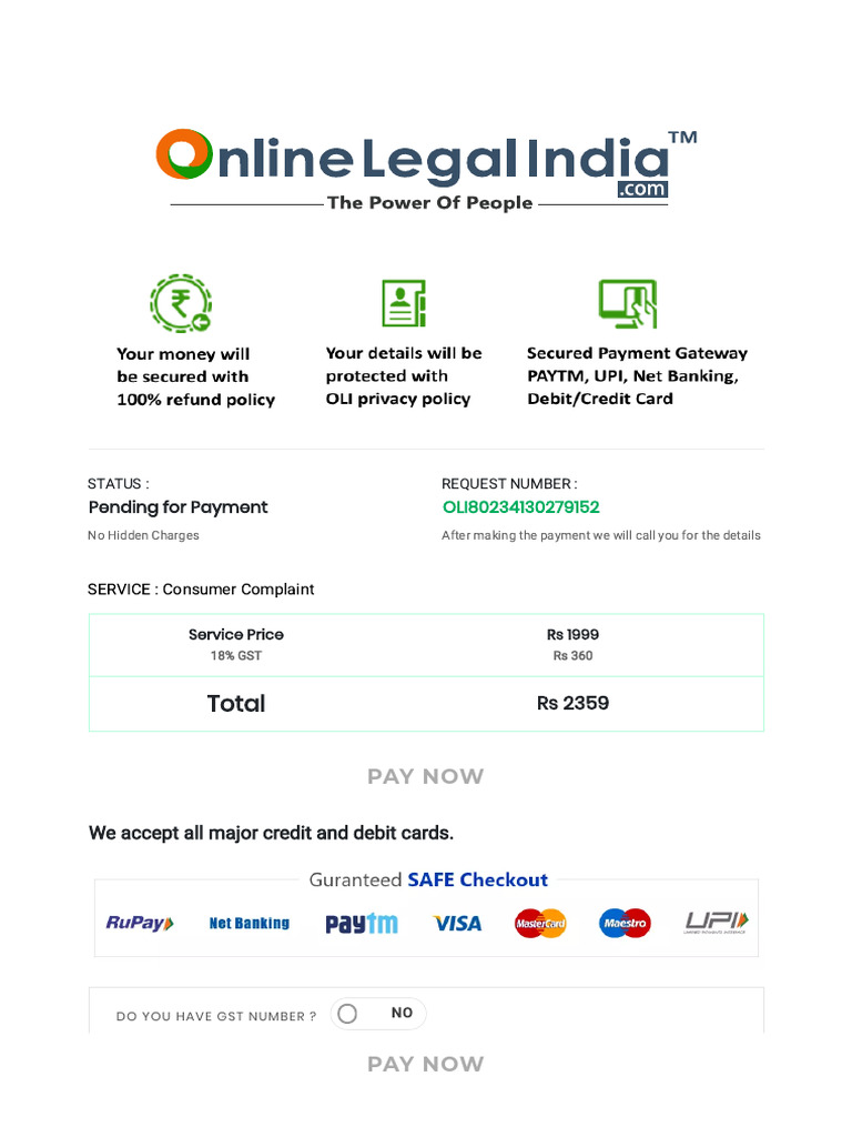Payment - Online Legal India | PDF | Finance & Money Management