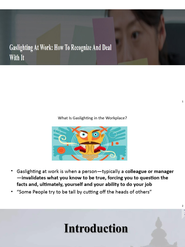 Gaslighting PPT HR 3RD - MANJU M | PDF | Social Psychology
