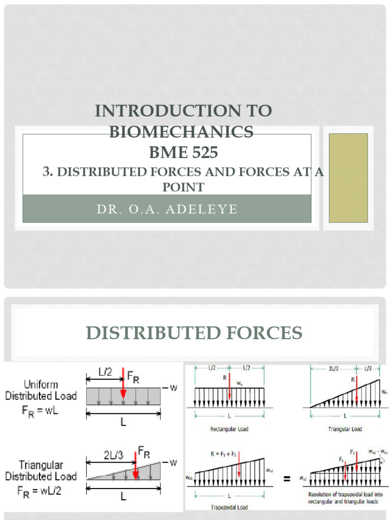 Note 3 - Distributed Forces and Forces at A Point For The Class | PDF ...