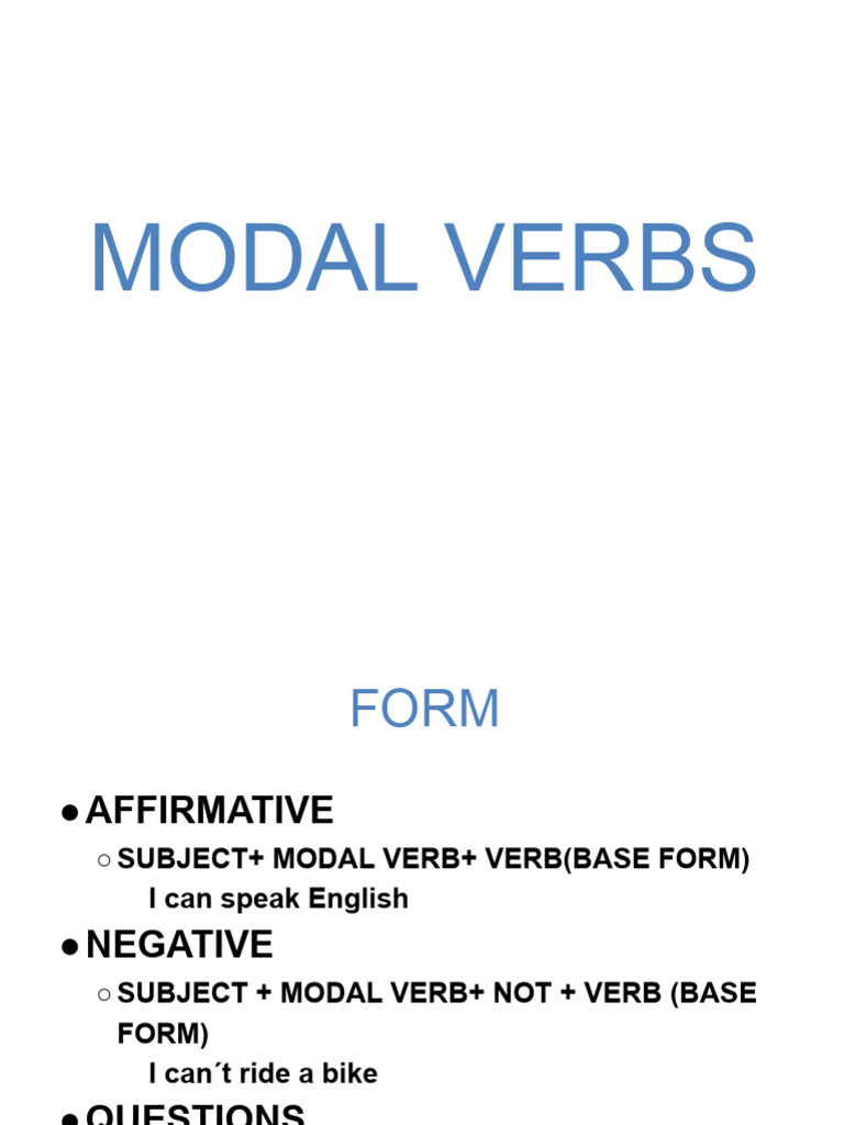 Understanding Modal Verbs Usage | PDF