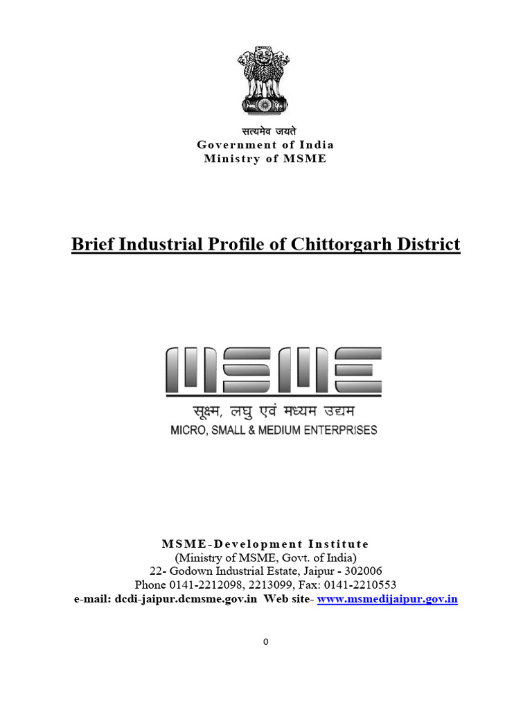 Chittorgarh District Industrial Profile | PDF | Rock (Geology) | Limestone