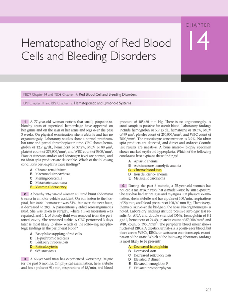 Red Blood Cell Reviewer Mcq Pdf Anemia Red Blood Cell