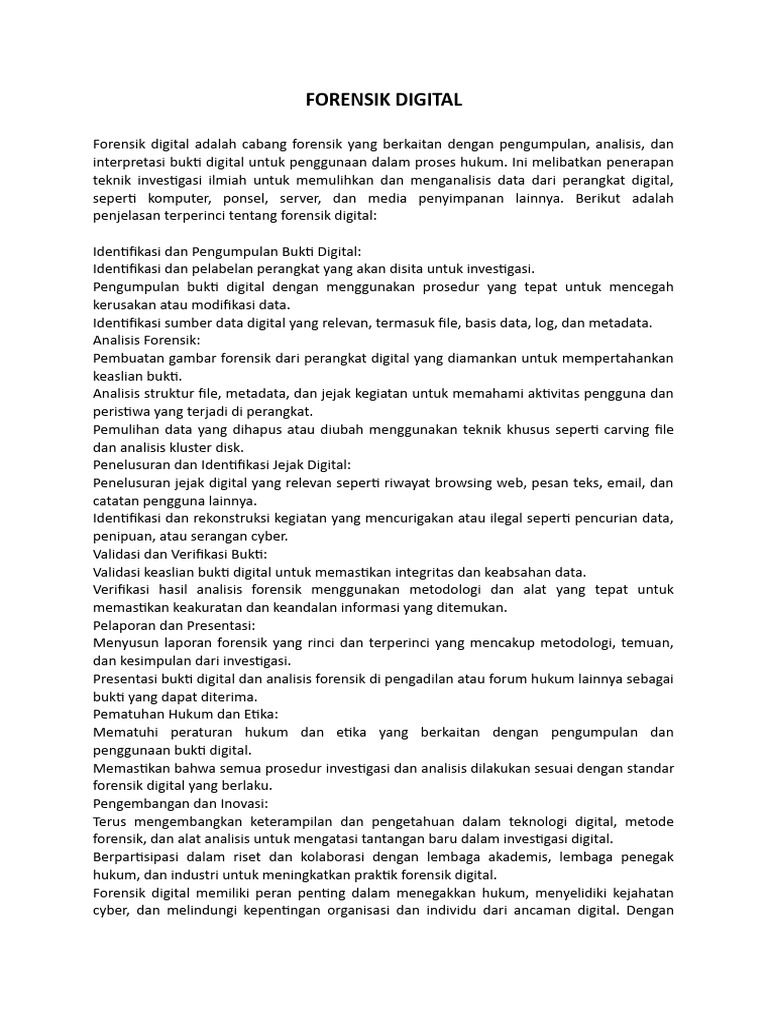 Panduan Lengkap Forensik Digital | PDF | Ilmu Sosial | Seni