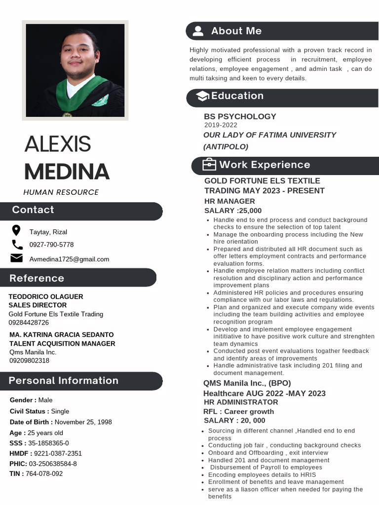 Black White Minimalistic Professional Resume | PDF | Employment | Human Resource Management