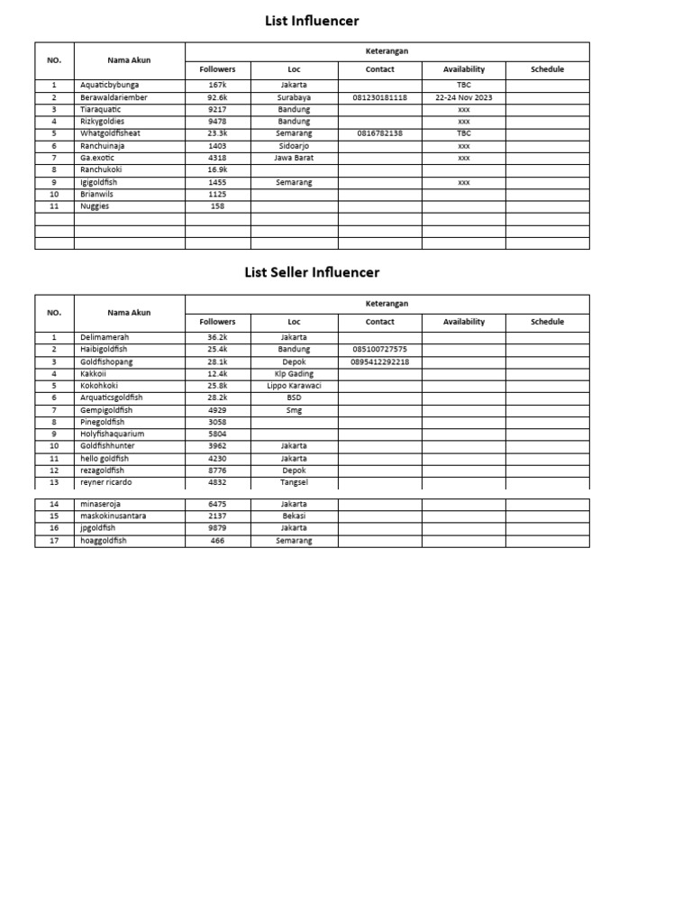 List Influencer | PDF