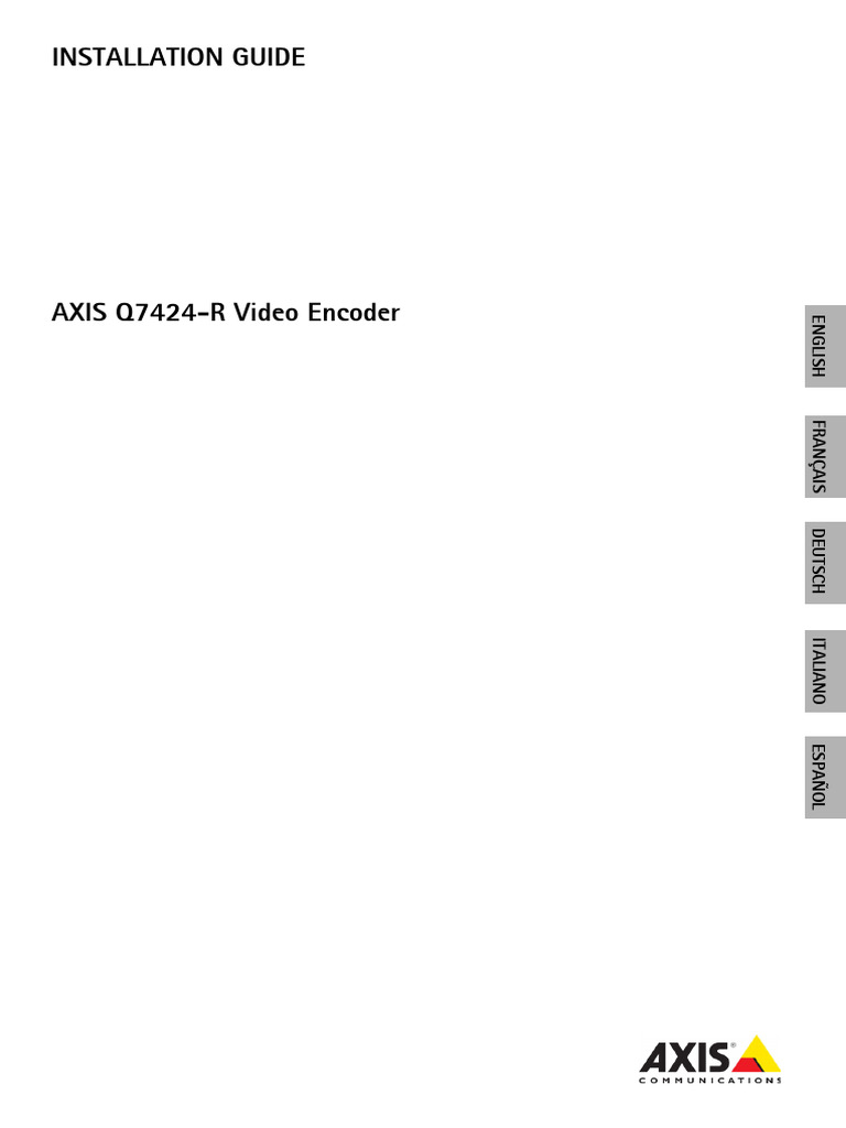 Axis q7424 r Video Encoder Installation Guide en US 43071 | PDF ...