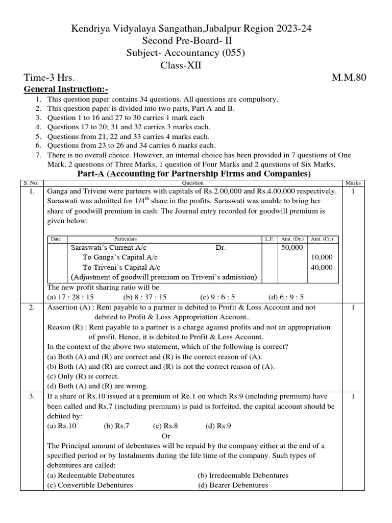 QP Accountancy PB2 XII | PDF | Balance Sheet | Revenue