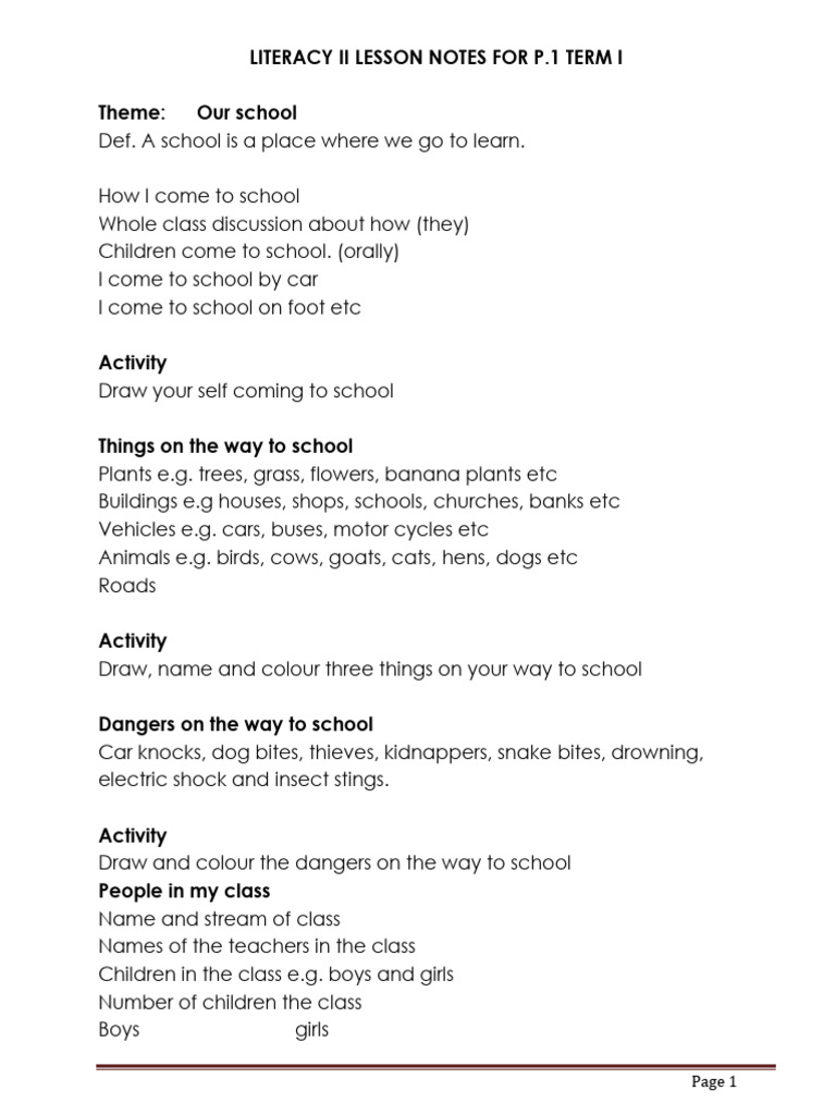 Primary One Literacy Two Notes | PDF | Plants | Weather