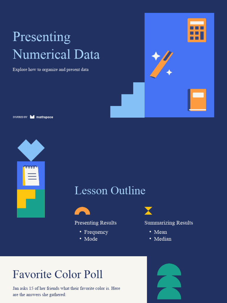 Presenting Numerical Data Education Presentation in Blue Cream Yellow Bold Geometric Style | PDF ...