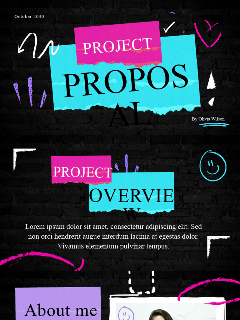 Pink and Black Doodle Scribble Project Proposal Presentation | PDF