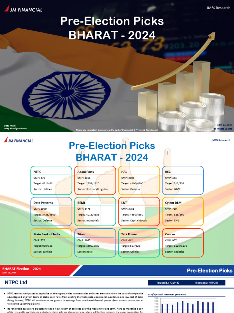 JMFS Research - Pre-Election Picks - Bharat 2024 | PDF | Stocks ...