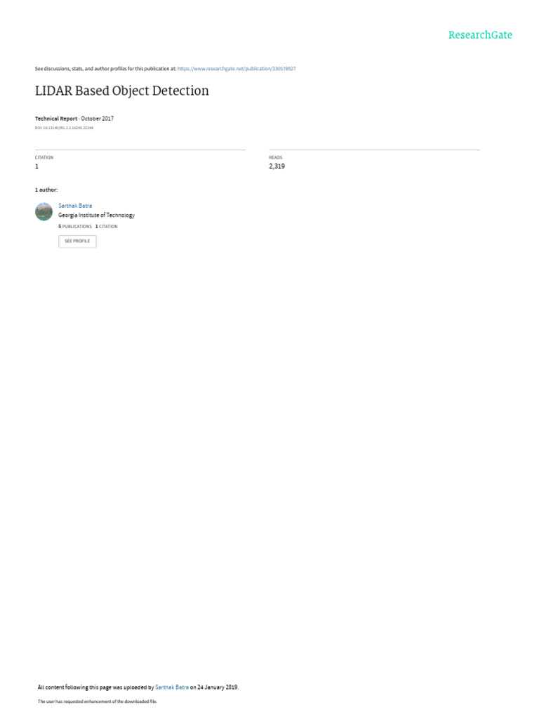 LIDAR Based Object Detection | PDF | Lidar LIDAR Based Object Detection | PDF | Lidar