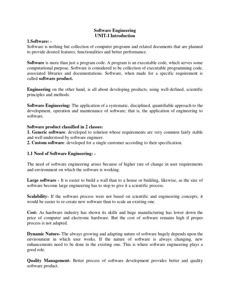 SE -UNIT I | PDF | Software Development Process | Agile Software Development