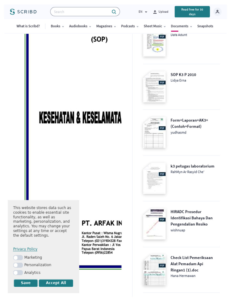 PDF Sop Kesehatan Dan Keselamatan Kerja k3 - Compress | PDF
