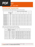 Geography 9696 June 2025 Grade Threshold Table | PDF