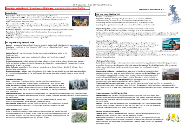 Urbanisation Challenges in Mumbai & Sheffield | PDF | Urbanization | Slum