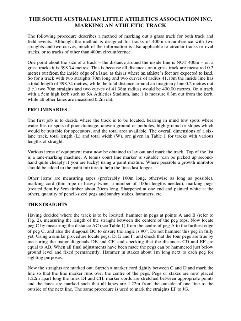 Marking An Athletics Track and Field Events | PDF | Length
